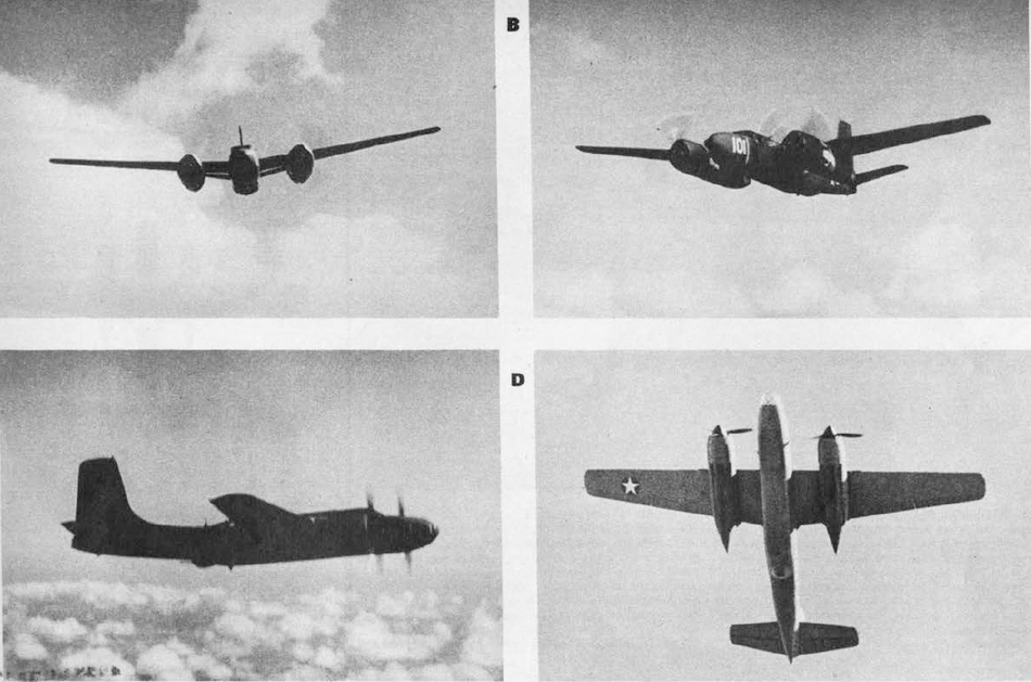Four pictures of the Douglas A-26B Invader