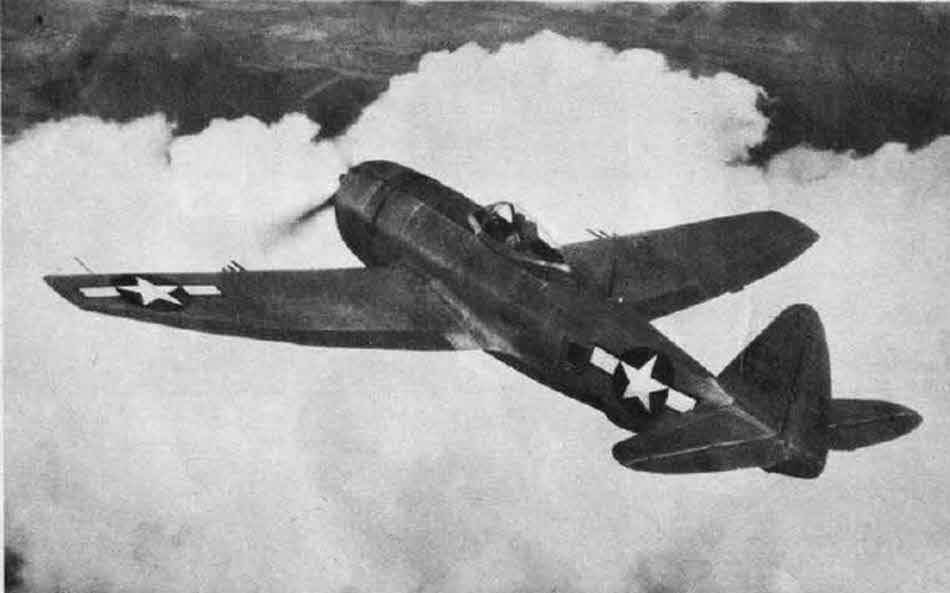 Republic P-47N Thunderbolt from behind and above