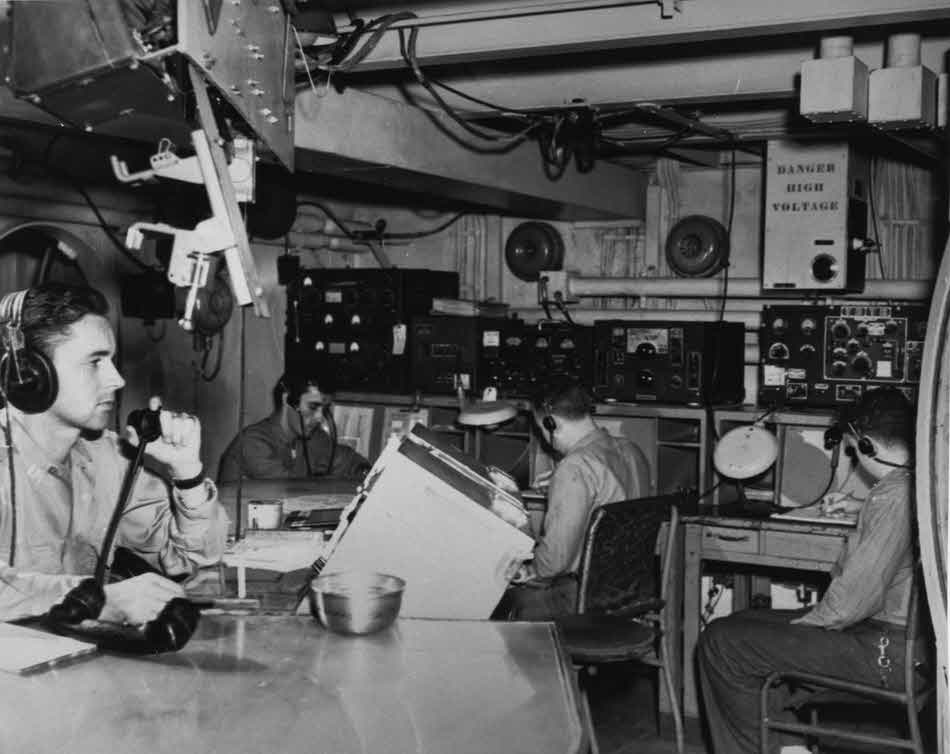 Combat Information Centre on USS Anzio (CVE-57)