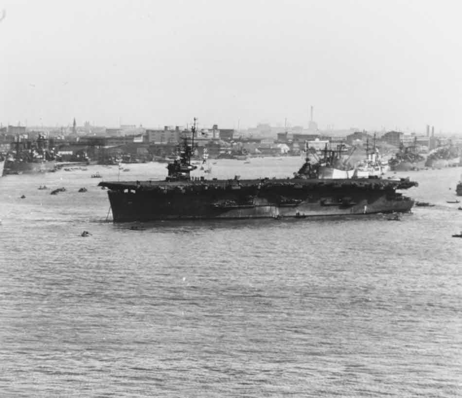 USS Anzio (CVE-57) at Shanghai, December 1945