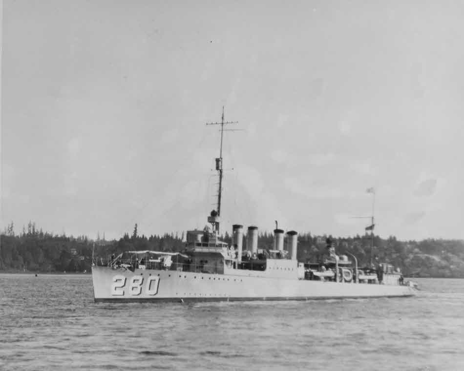 USS Doyen (DD-280) from the left