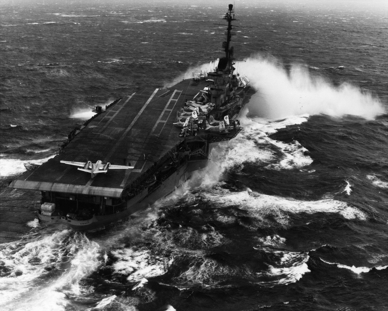 USS Essex (CV-9) in Heavy Seas, 1960