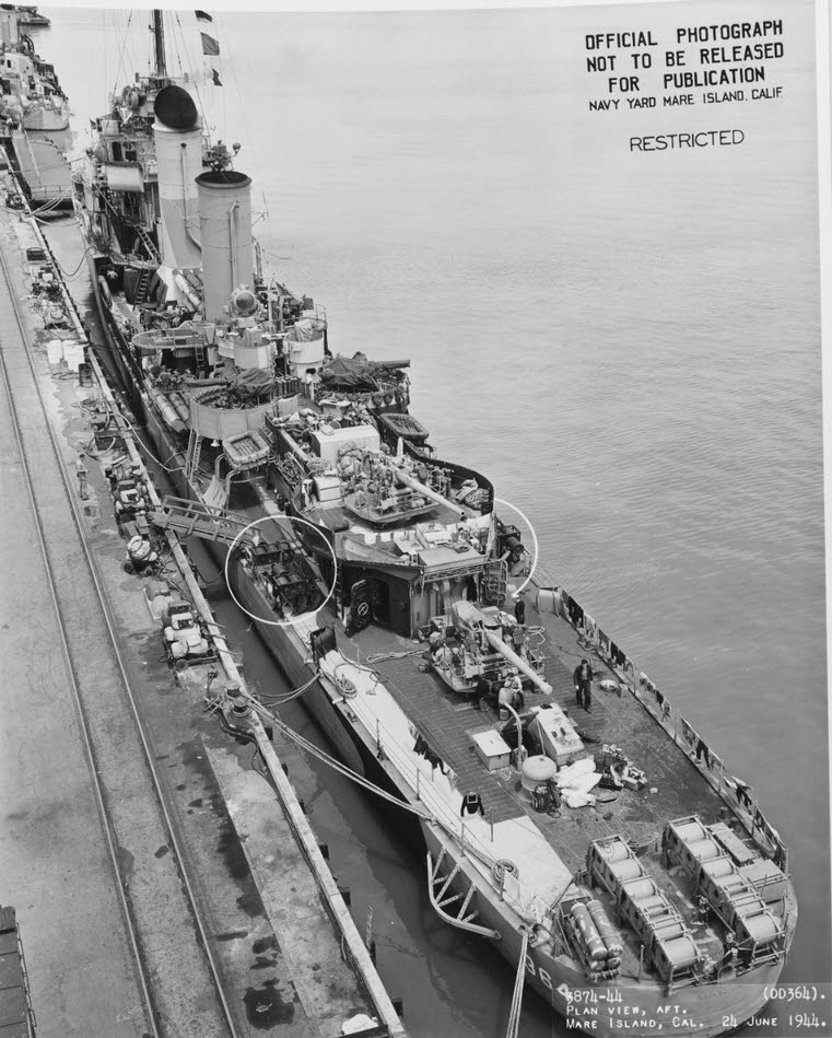 USS Mahan (DD-364) at Mare Island, 1944