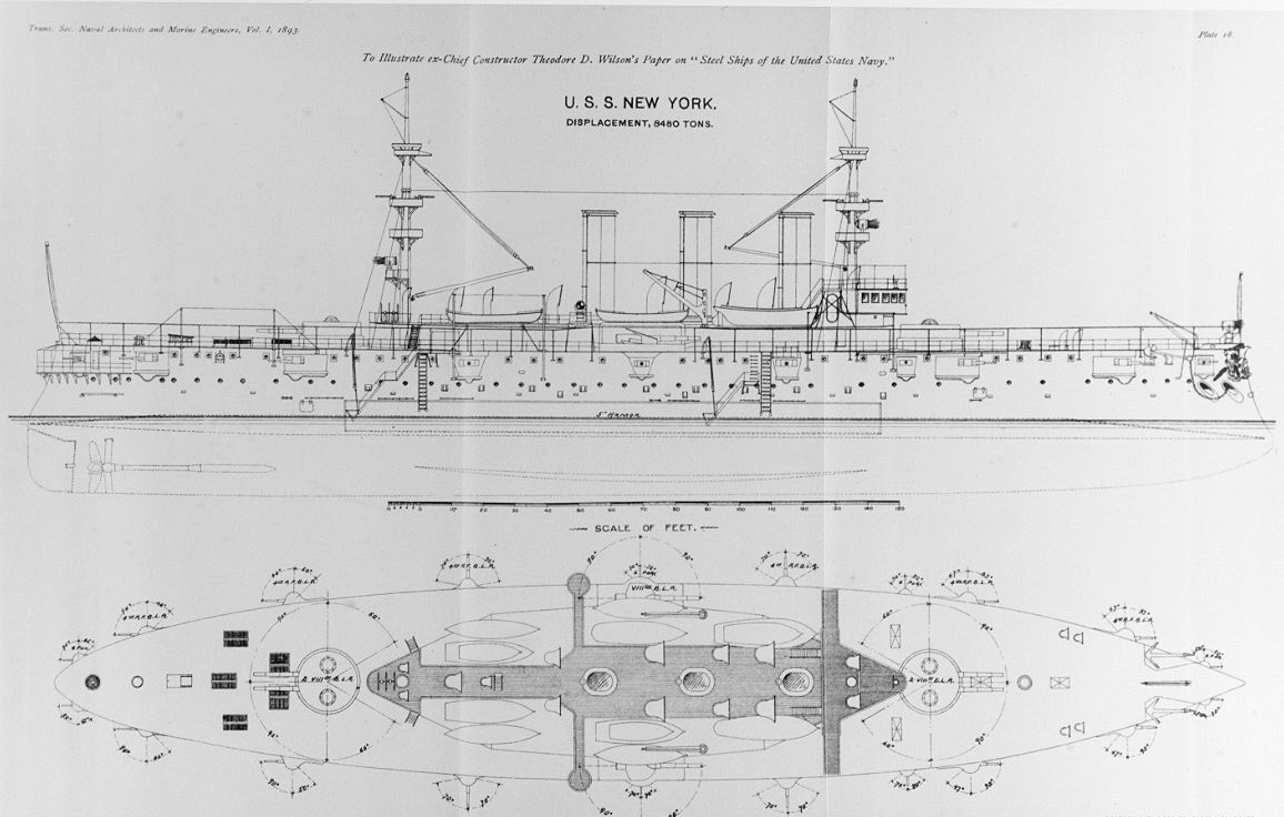 Plan of USS New York (ACR-2)