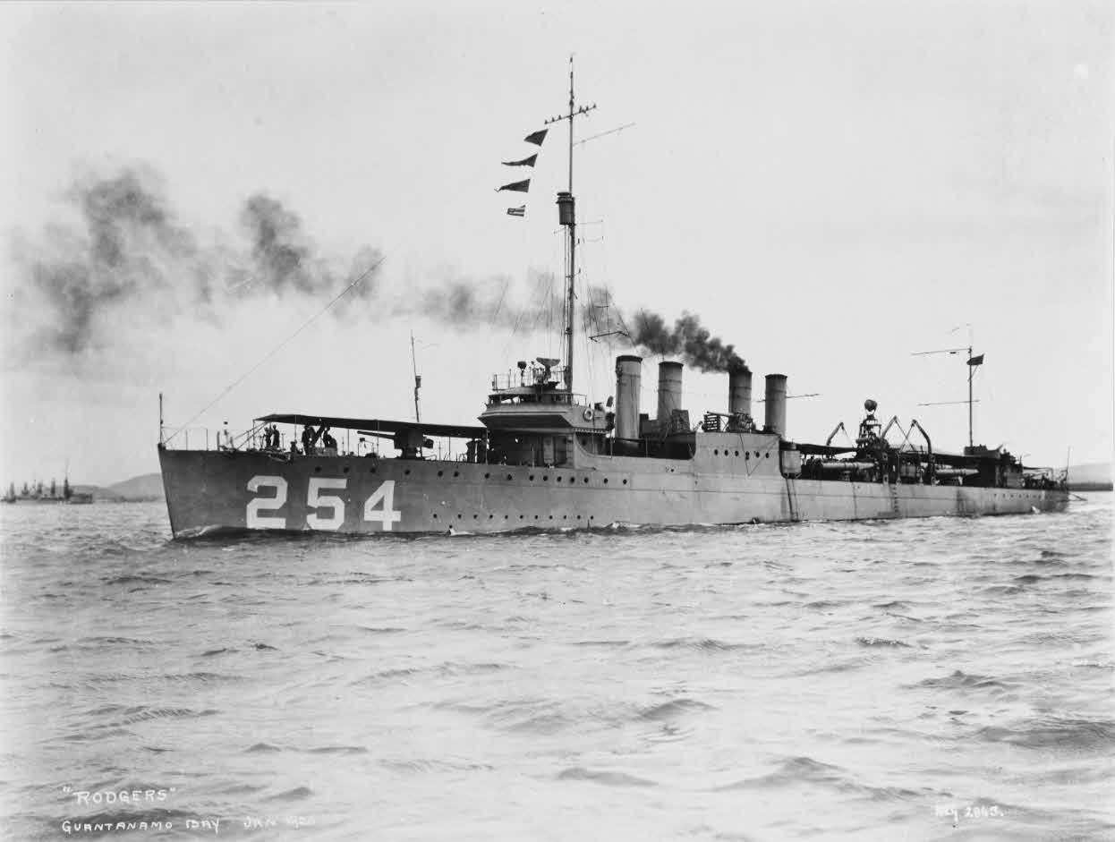 USS Rodgers (DD-254) at Guantanamo Bay, 1920