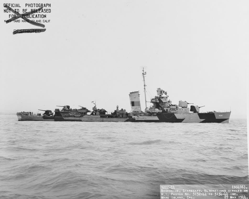 USS Stack (DD-406), Mare Island, 1944