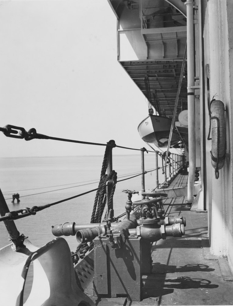 View alongside hanger deck, USS Yorktown (CV-5)