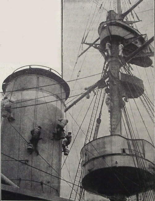 Cleaning funnel on pre-dreadnought battleship