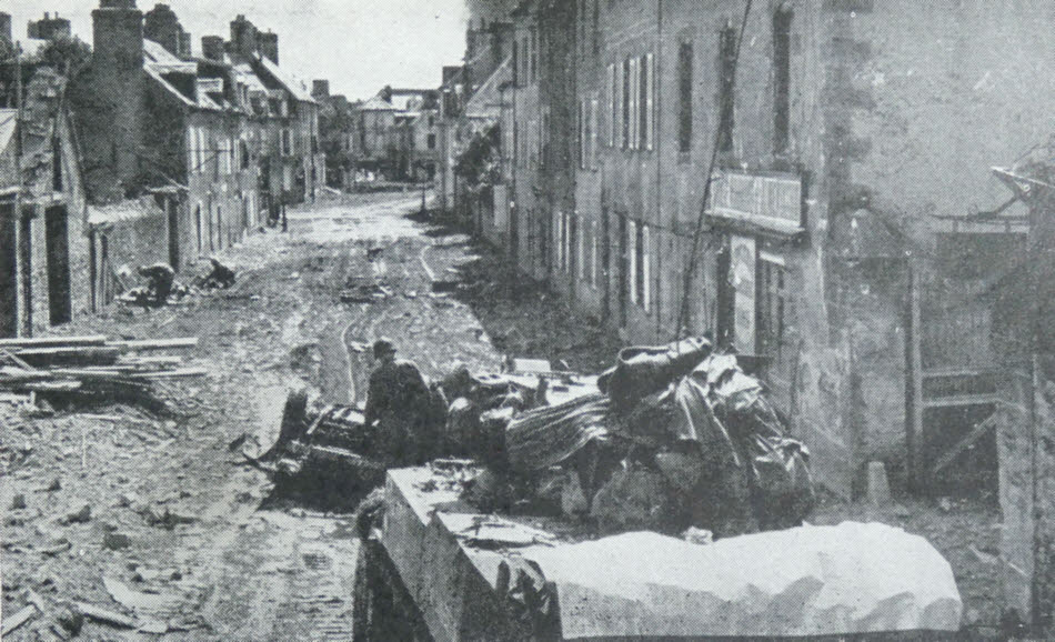 Street in Coutances after Operation Cobra