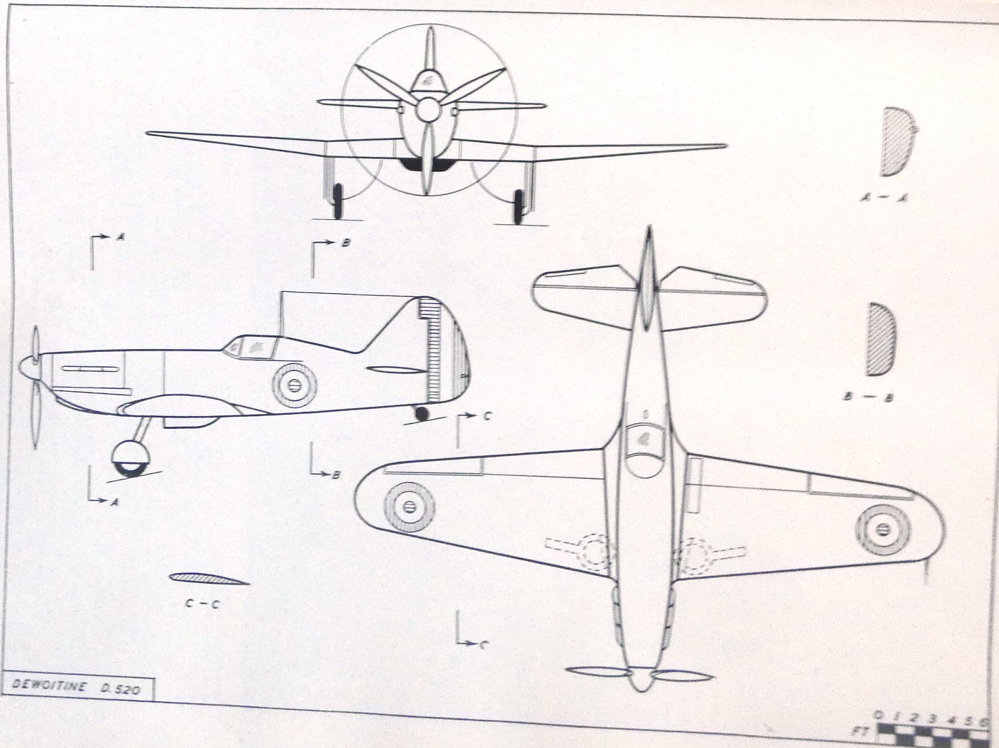 Plans Of Dewoitine D 520