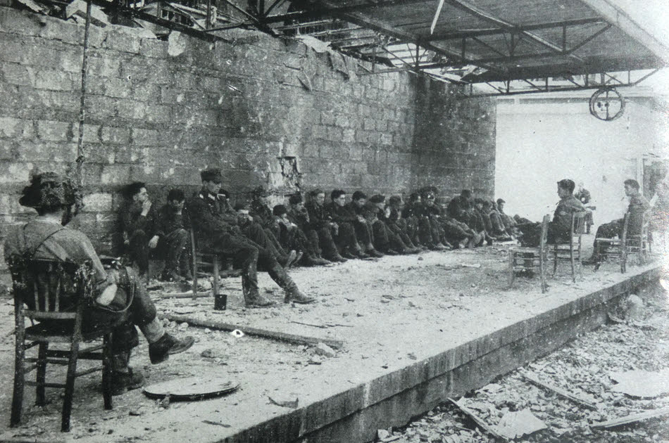 German POWs in Station near Caen