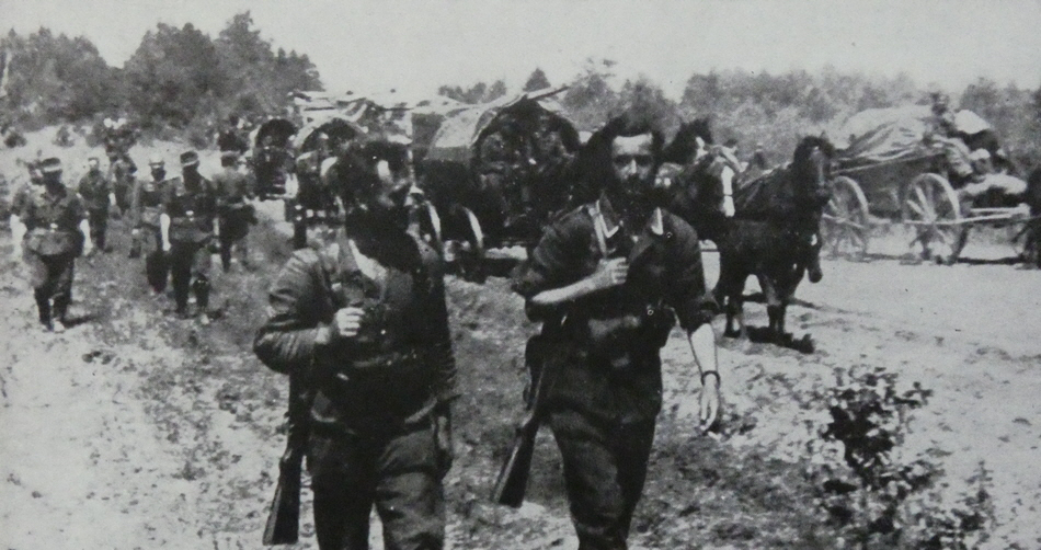 German Column retreating on Eastern Front, 1944