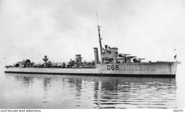 HMAS Vampire from the right