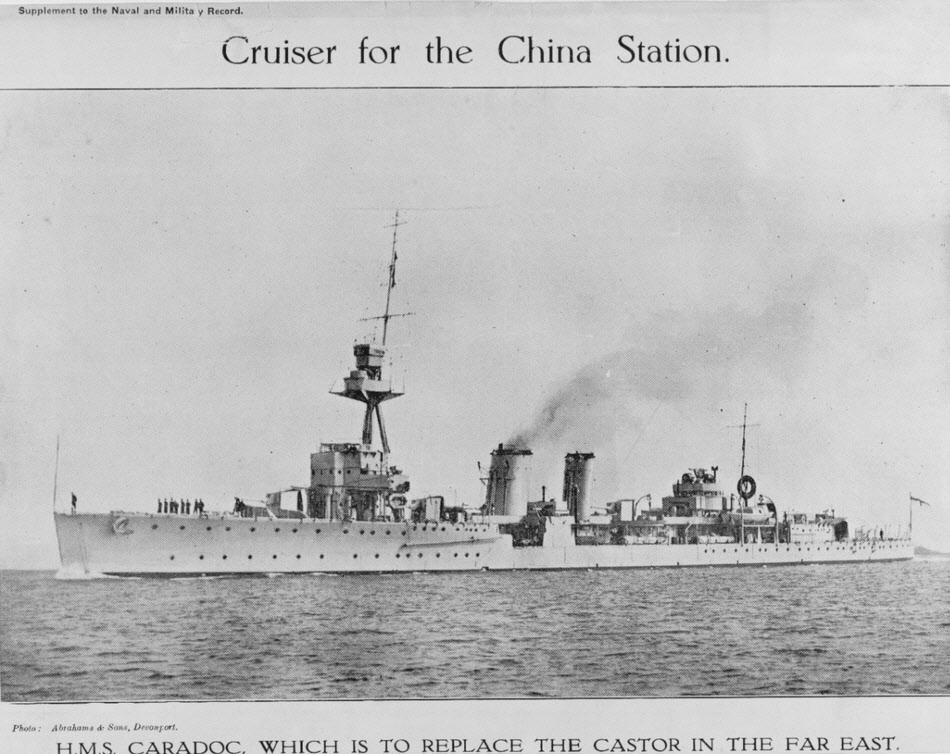 HMS Caradoc from the left