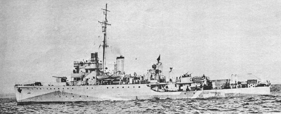 HMS Salamander (J86) from the left