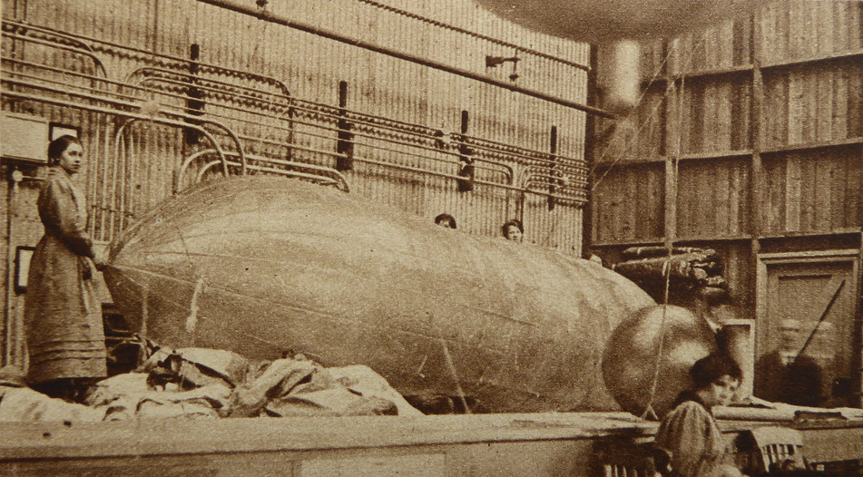 Women Making Lines For Non rigid Airships