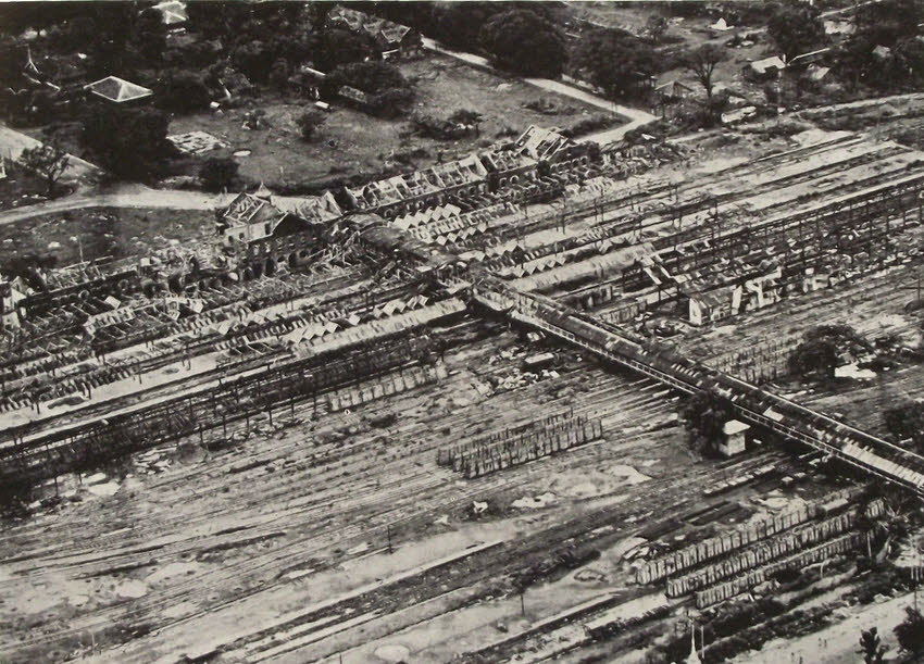Rangoon Railway Station after Allied Bombing