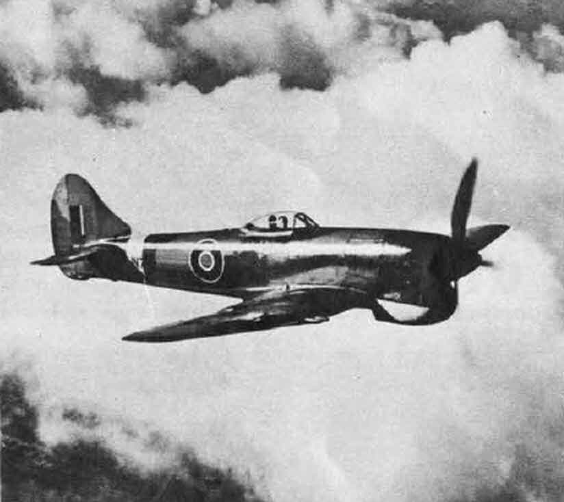 Hawker Tempest V from the right