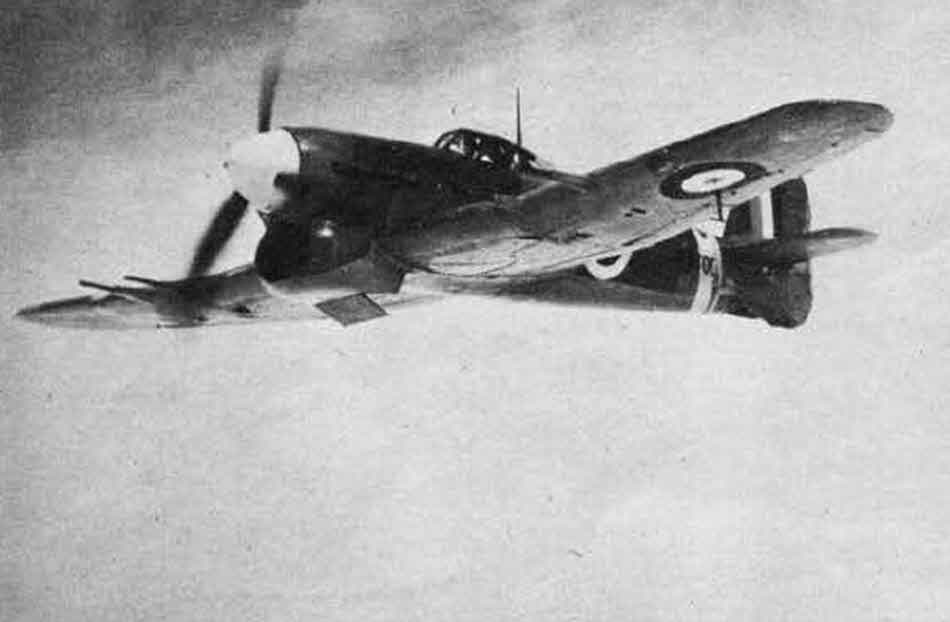 Hawker Typhoon R7700 from the front left